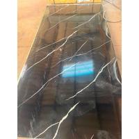 China Waterproof UV Coated PVC Marble Wall Panel 1.22x2.44m Golden Transfer Film Interior Decorative Board for sale