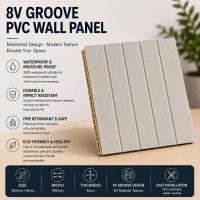 China Minimalist 8V Groove 180mm PVC Panel - Waterproof Modern Interior Finishing for sale