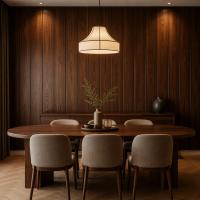 China 400mm 8mm V-Groove PVC Wall Panel Oval Core Wood Grain for sale