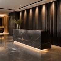 China Ribbed Slat WPC Wall Cladding Waterproof B1 for Modern Interior Accent Walls for sale
