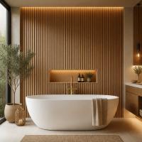 China Moisture Proof Fluted WPC Wall Boards for Bathroom Shower Kitchen Splashbacks for sale