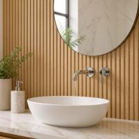 China Moisture Proof Fluted WPC Wall Boards for Bathroom Shower Kitchen Splashbacks for sale