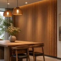 China Commercial Fire Rated Fluted WPC Cladding for Hotel Restaurant Corridor Walls for sale