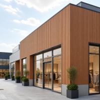 China Outdoor WPC Exterior Facade Siding Panel Waterproof Wood Plastic Wall Cladding for sale