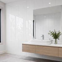 China 400mm High Gloss PVC Wall Panel for Bathroom White Waterproof Wall Panel for sale