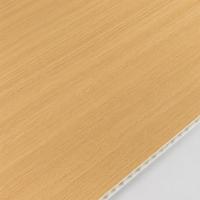 China 500mm Flat PVC Wall Panel for Hotel Film Wrapped Wood Grain Wall Panel for sale