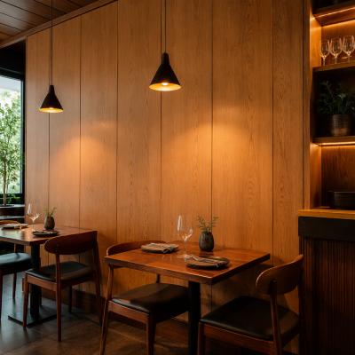China 600mm V-Groove PVC Wall Panel for Restaurant 9mm Waterproof Wall Panel for sale