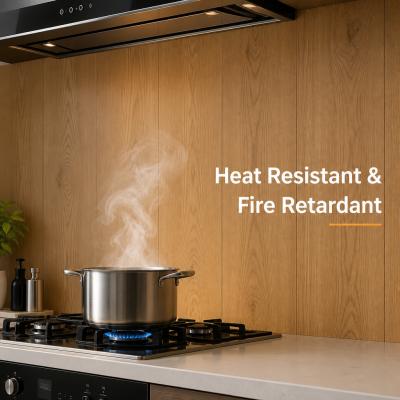 China Grease Resistant Stone Pattern SPC Wall Panels Easy Clean Kitchen Splashback for sale