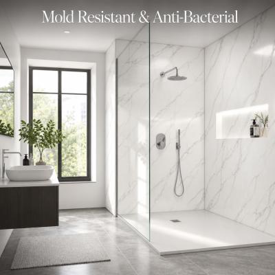 China Mold Resistant Marble SPC Wall Panels Anti Bacterial for Bathroom Shower Walls for sale