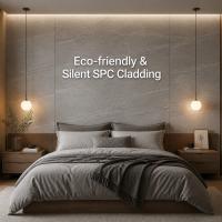 China Neutral Grey Stone SPC Wall Panels Living Room Bedroom Feature Wall Cladding for sale