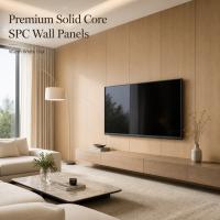 China Oak Wood Look SPC Wall Panels for Living Room TV Accent Wall Decorative Cladding for sale