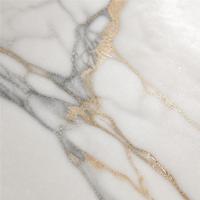 China Calacatta White Marble SPC Wall Panels Gold Vein Waterproof Click Lock Wall Panel for sale