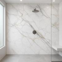 China Calacatta White Marble SPC Wall Panels Gold Vein Waterproof Click Lock Wall Panel for sale