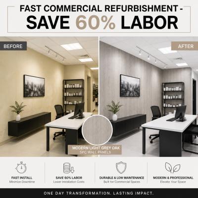 China Commercial Renovation SPC Wall Panels No Demolition Overlay Tiles Waterproof for sale