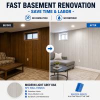 China Basement Renovation SPC Wall Panels No Tear Out Fast Install Over Old Paneling for sale