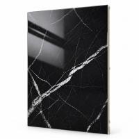 China High Gloss Mirror Marble SPC Wall Panels Black White Vein Waterproof Wall Cladding for sale