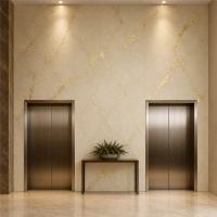 China Gold Transfer Film Marble SPC Wall Panels Ivory Metal Vein Waterproof Wall Cladding for sale