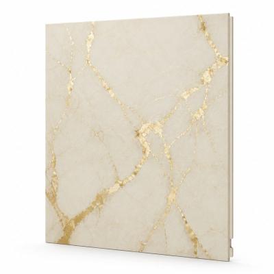China Gold Transfer Film Marble SPC Wall Panels Ivory Metal Vein Waterproof Wall Cladding for sale