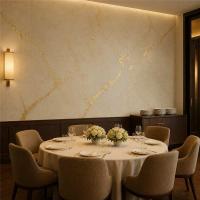 China Gold Transfer Film Marble SPC Wall Panels Ivory Metal Vein Waterproof Wall Cladding for sale