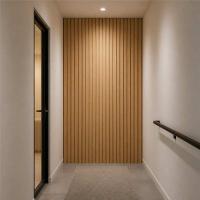 China Fluted Ribbed SPC Wall Panels Light Oak Slat V Groove Waterproof Interior Cladding for sale