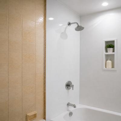China 9mm Waterproof PVC Wall Panel 500mm Wide Mold Resistant for Rental Bathroom Kitchen Remodel for sale
