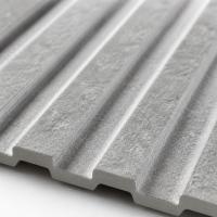 China 9mm Ribbed 3D PVC Wall Panel 500mm Wide Textured for Hotel Lobby Accent Wall for sale