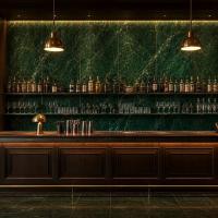 China Verde Green Marble SPC Wall Panels White Gold Vein Waterproof Interior Cladding for sale