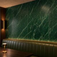 China Verde Green Marble SPC Wall Panels White Gold Vein Waterproof Interior Cladding for sale