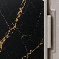 China Black Portoro Gold Vein Marble SPC Wall Panels Waterproof Interior Wall Cladding for sale