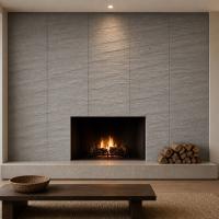 China Natural Grey Slate Stone Texture SPC Wall Panels Waterproof Interior Cladding for sale