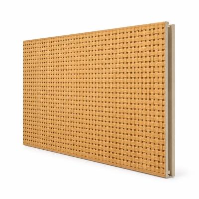 China Rattan Woven Cane Texture SPC Wall Panels Waterproof Interior Wall Cladding for sale