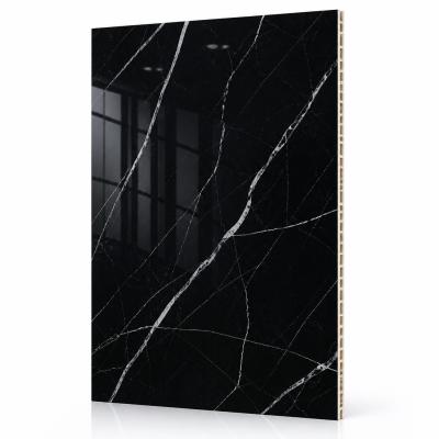 China 9mm Marble Look PVC Wall Panel 800mm Wide High Gloss for Hotel Lobby Feature Wall for sale