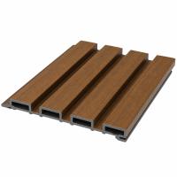 China Rigid Core WPC Great Wall Board 219x26mm Quadruple Peak Exterior Wall Panel for sale