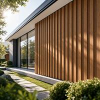 China 219x26mm WPC Fluted Wall Panel Outdoor Waterproof UV-Resistant Cladding for sale