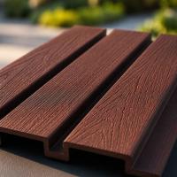 China 219x26mm WPC Fluted Wall Panel Outdoor Waterproof UV-Resistant Cladding for sale