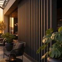 China 219x26mm WPC Fluted Wall Panel Outdoor Waterproof UV-Resistant Cladding for sale
