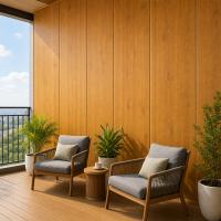 China 600mm V-Groove PVC Wall Panel for Balcony Wood Grain Wall Panel for sale