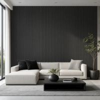 China Interior WPC Fluted Wall Panel 155x20mm Wood Grain TV Background Feature Wall for sale