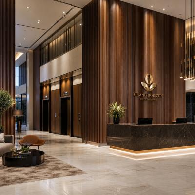 China Interior WPC Decorative Wall Panel Fire Rated Hotel Corridor Wall Cladding Board for sale