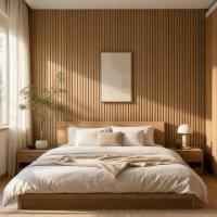 China 3D Ribbed Wood Grain Interior WPC Fluted Wall Panel Living Room Accent Cladding for sale