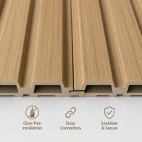 China 3D Ribbed Wood Grain Interior WPC Fluted Wall Panel Living Room Accent Cladding for sale