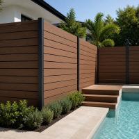 China WPC Pool Fence Panel 180x24mm Waterproof Anti Termite Privacy Fence Wall Cladding for sale