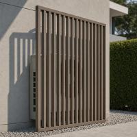 China WPC Louver Screen Panel 150mm Air Conditioner Cover Grille Outdoor Wall Cladding for sale