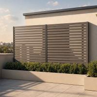China WPC Louver Screen Panel 150mm Air Conditioner Cover Grille Outdoor Wall Cladding for sale