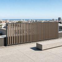 China WPC Louver Screen Panel 150mm Air Conditioner Cover Grille Outdoor Wall Cladding for sale