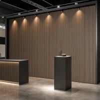 China WPC Fluted Exhibition Booth Wall Panel Reusable Display Cladding for Trade Show for sale