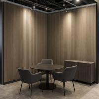 China WPC Fluted Exhibition Booth Wall Panel Reusable Display Cladding for Trade Show for sale
