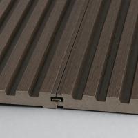 China WPC Fluted Wall Panel Dark Oak for Home Theater and Media Room Feature Wall for sale