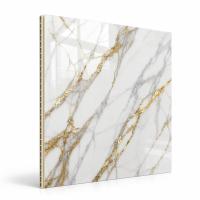 China 9mm Mirror Finish PVC Wall Panel 600mm Glossy Living Room TV Feature Board for sale
