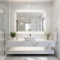 China 8mm Mirror Gloss PVC Wall Panel 400mm Reflective Bathroom Vanity Board for sale